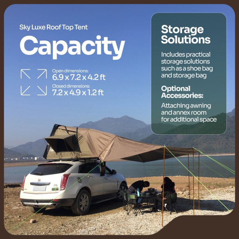 4 Person Hard Shell Roof Top Tent – Sky Luxe – Rooftop Tents SA